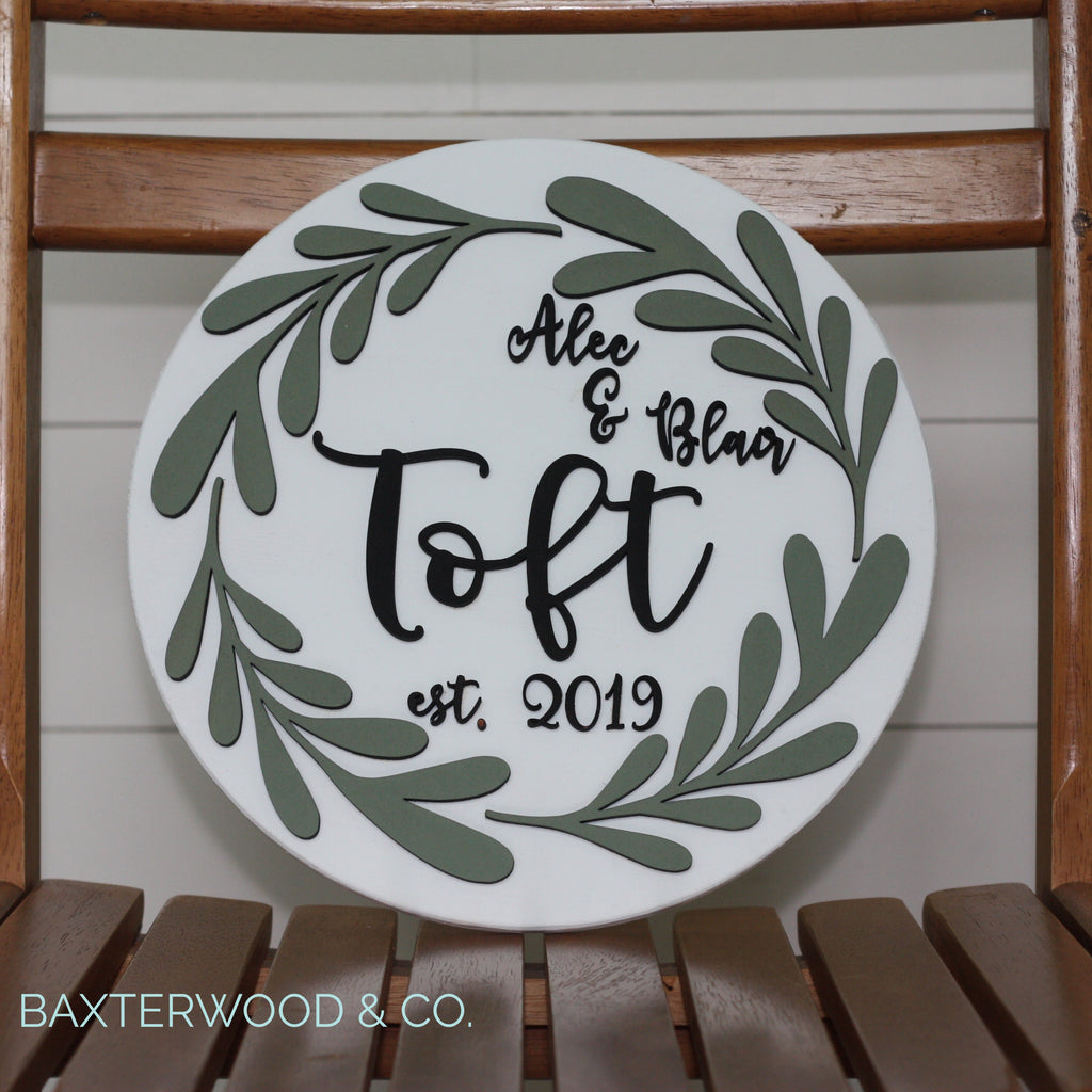 WEDDING ESTABLISHED 3D WALL SIGN ROUND – Baxterwood & Co
